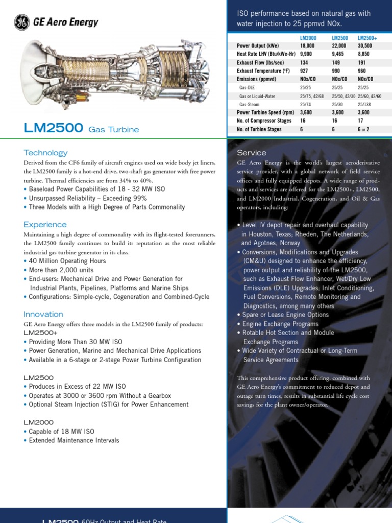 LM2500 Performance | PDF | Gas Turbine | Natural Gas