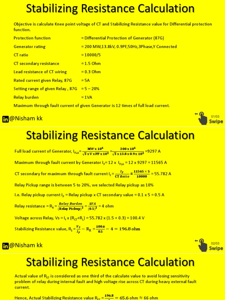 Calculation - Stabilizing Resistance For 87 | PDF | Electrical ...