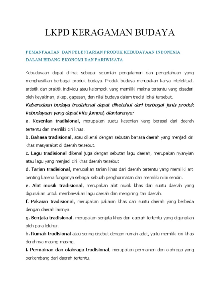 LKPD Keragaman Budaya | PDF