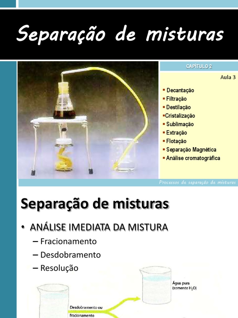 Aula 3 - Separação de Mistura | PDF | Mistura | Química Analítica