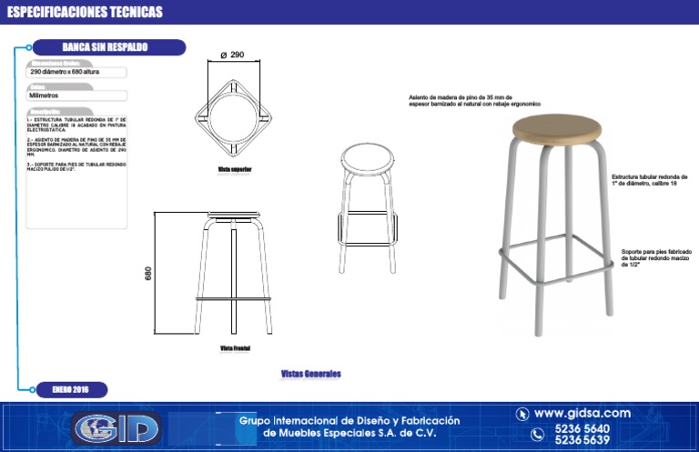 Banco para Laboratorio Ficha Tecnica | PDF