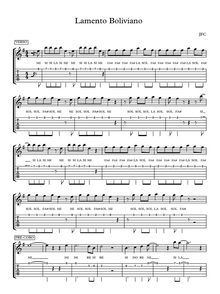 Lamento Boliviano (Guitarra) | PDF