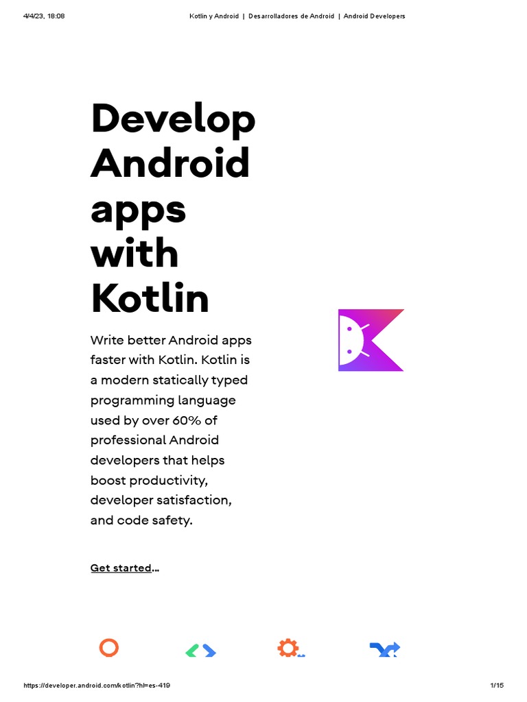 Kotlin Y Android Desarrolladores De Android Android Developers Pdf Android Operating