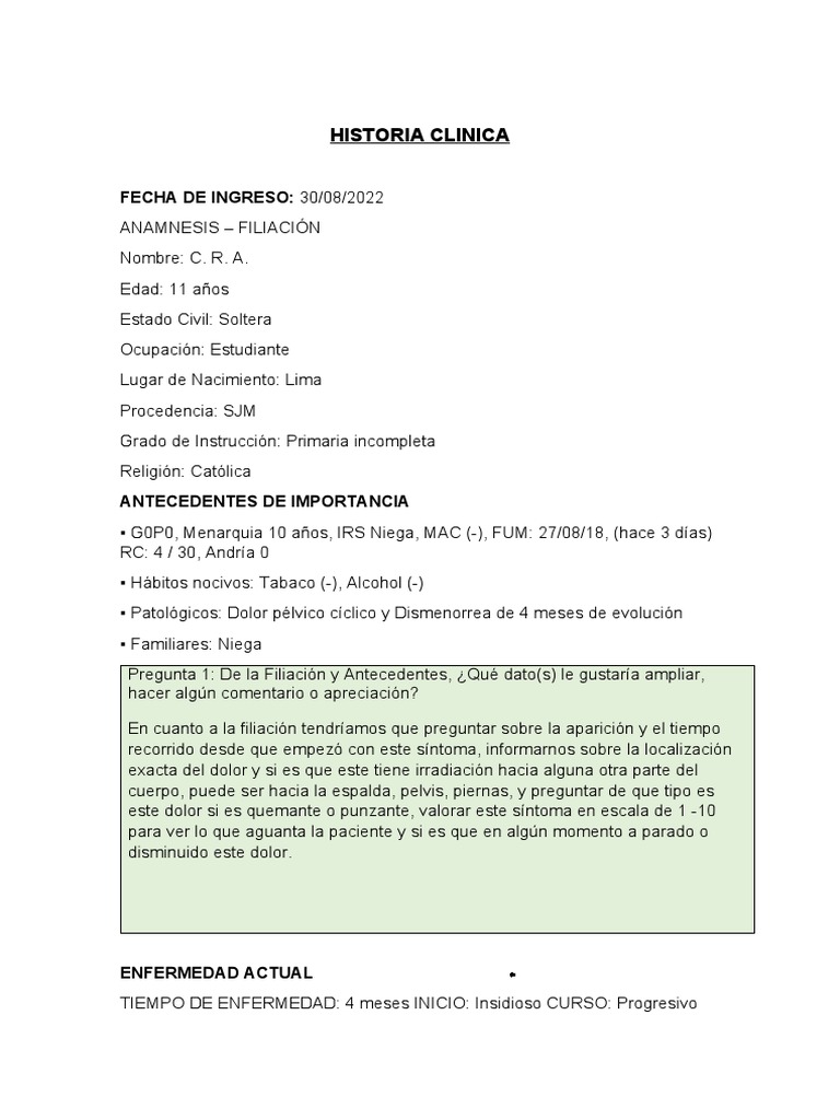 Informe CC01 | PDF | Dolor | Enfermedades y trastornos