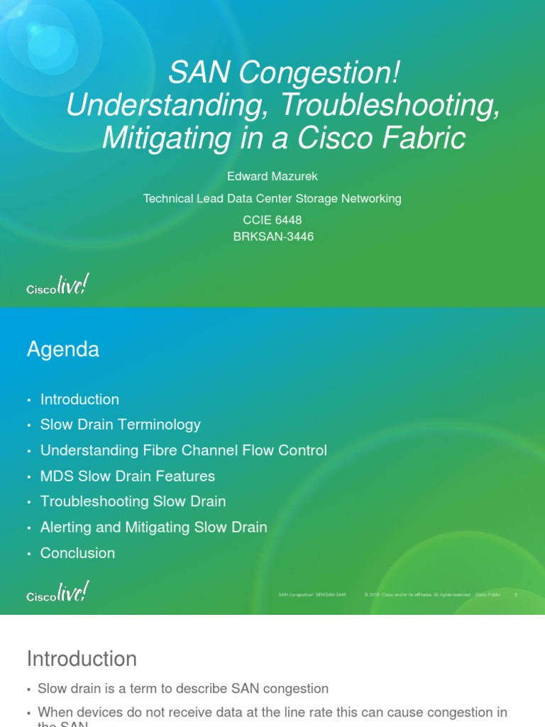 SAN Congestion! Understanding, Troubleshooting, Mitigating in A Cisco Fabric | PDF | Network ...