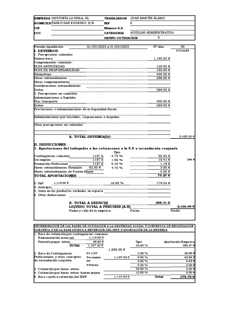 Modelo Excel Nomina1 Pdf Salario Business