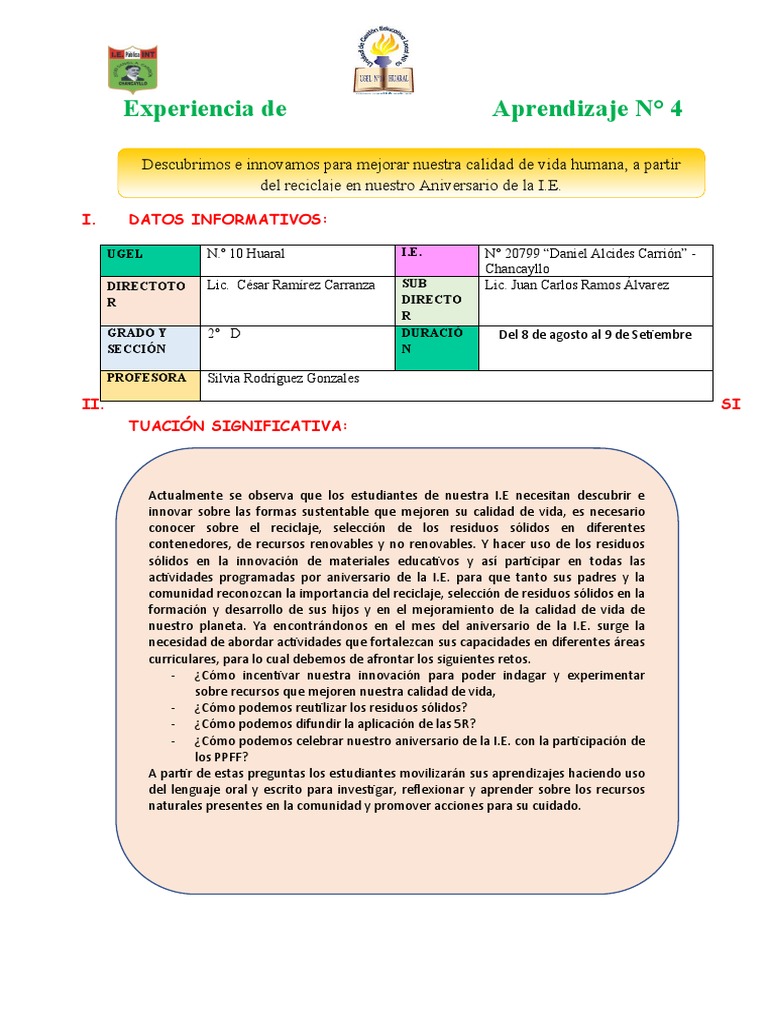 EdA 4 | PDF | Aprendizaje | Sustracción