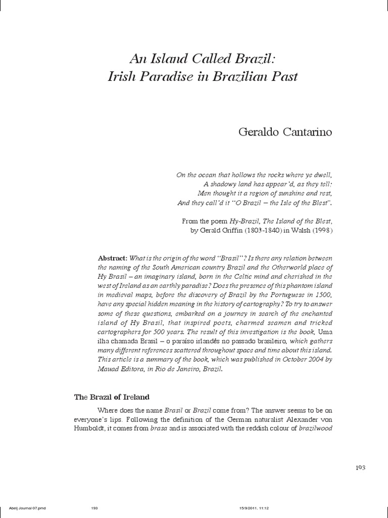An Island Called Brazil - Irish Paradise in Brazilian Past | PDF | Age ...