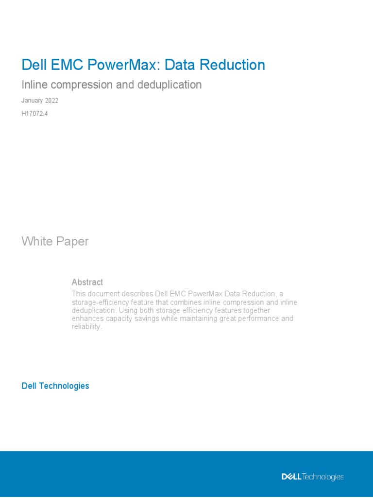 h17072 Data Reduction With Dell Emc Powermax | PDF | Data Compression | Computer Data Storage