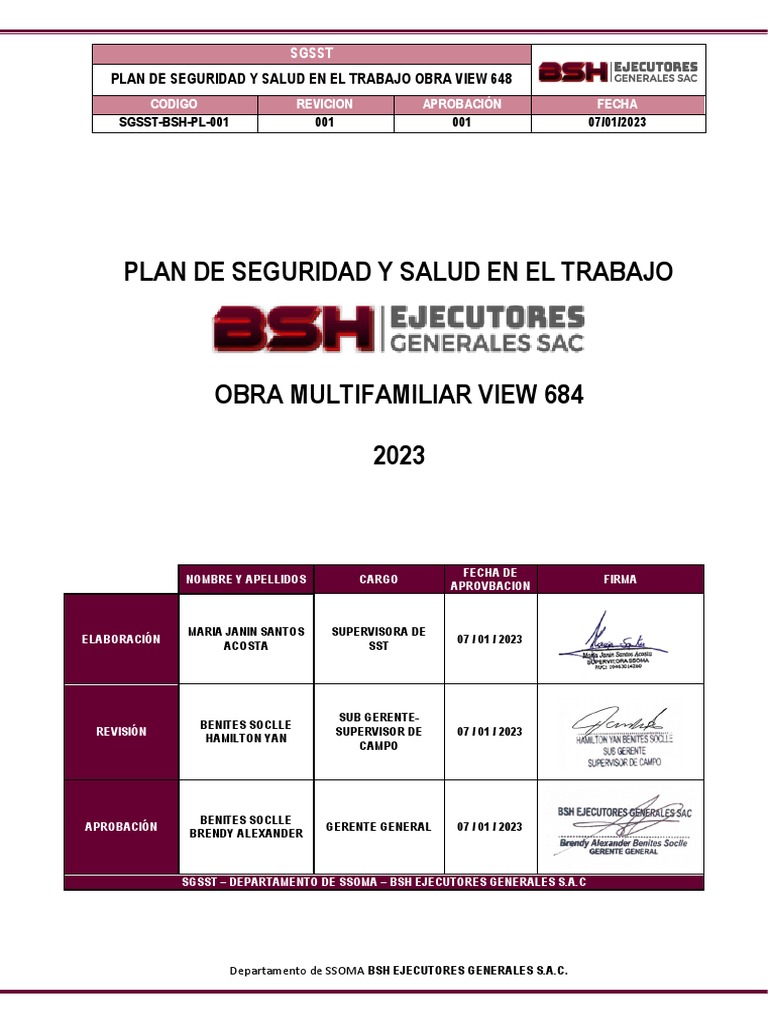 01 - Plan - de - SST - 2023 | PDF | Seguridad y salud ocupacional | Valores