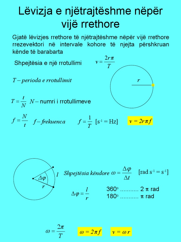 Lëvizja Rrethore e Njëtrajtëshme | PDF