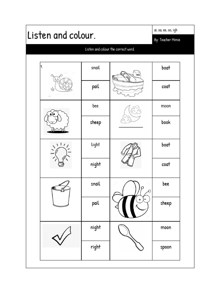 Ai, Oa, Oo, Ee, Igh | PDF