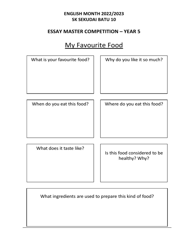 My Favourite Food Essay | PDF