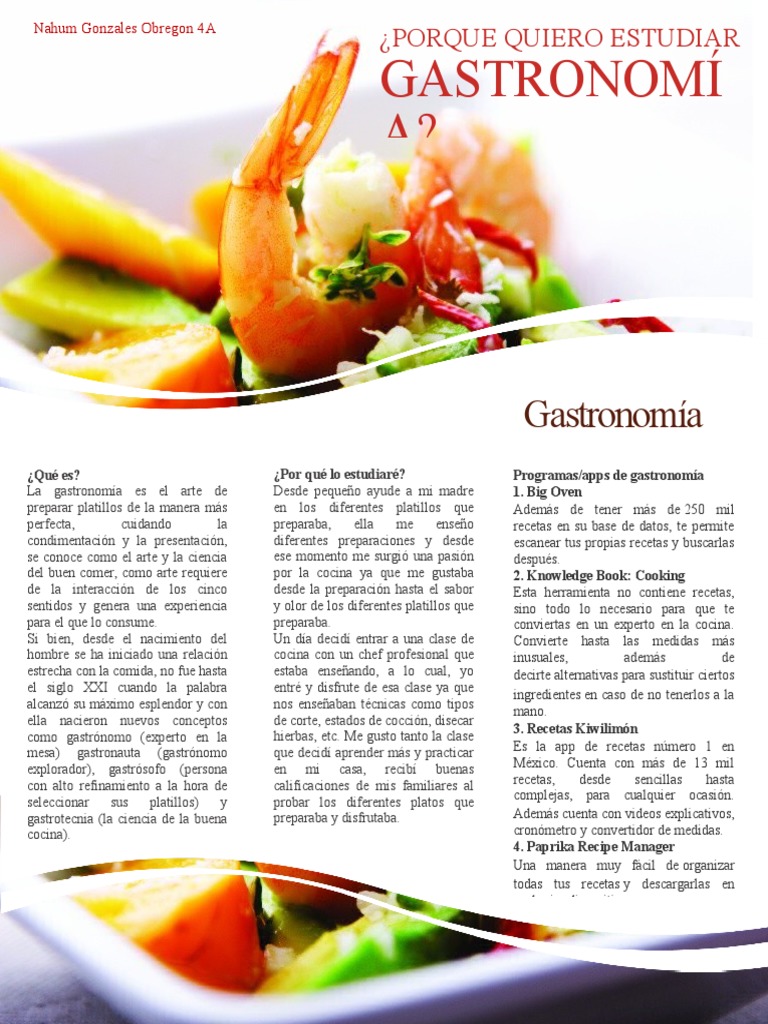 Panel Informativo de Nahum Gonzales 4A | PDF | Artes culinarias ...
