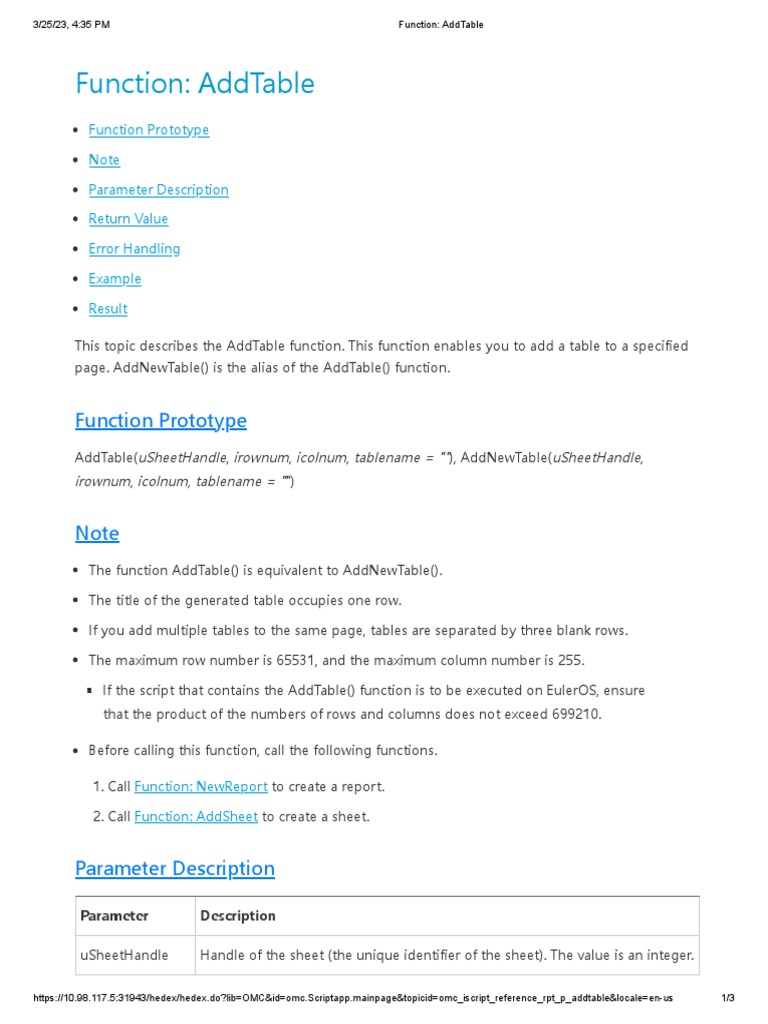 Function Addtable Pdf Parameter Computer Programming Microsoft Excel