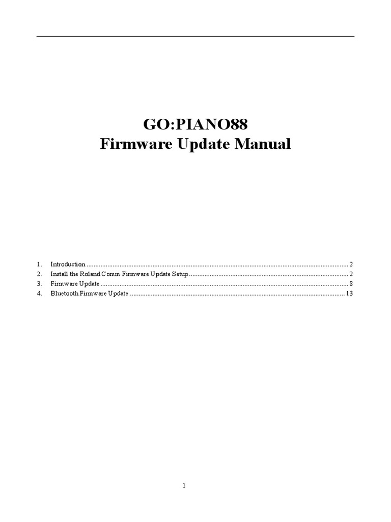 GO PIANO88 Firmware Update Manual v1.0 | PDF | Personal Computers | Usb