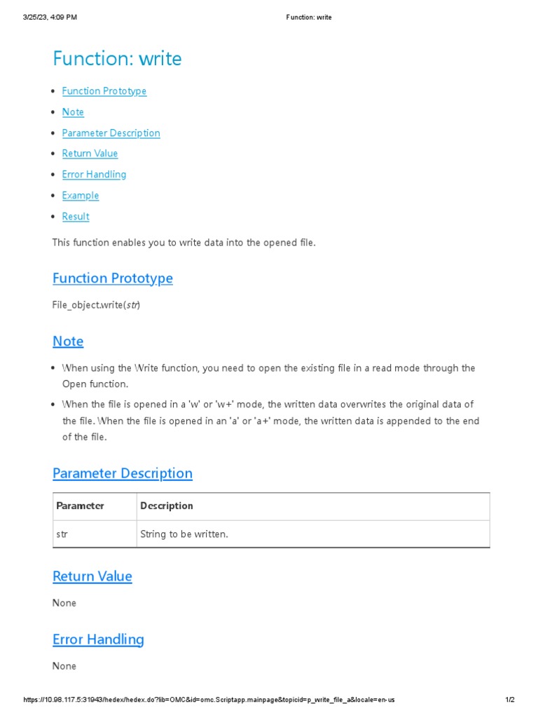 Function Write | PDF