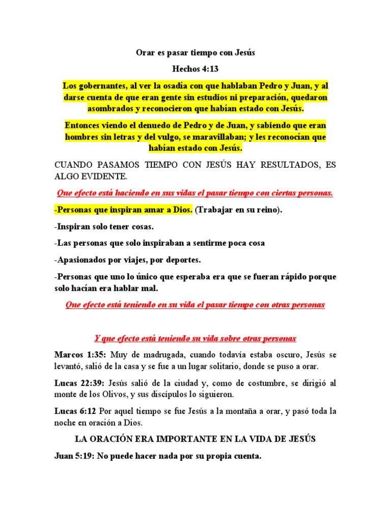 Orar Es Pasar Tiempo Con Jesús | PDF | Oración | eucaristía