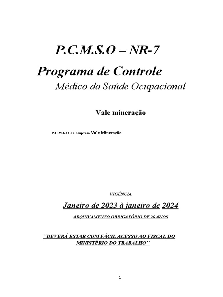Modelo Pcmso 2022 | PDF | Epidemiologia | Fator de risco