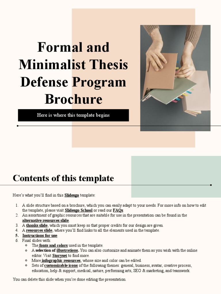 Formal and Minimalist Thesis Defense Program Brochure: Here Is Where ...