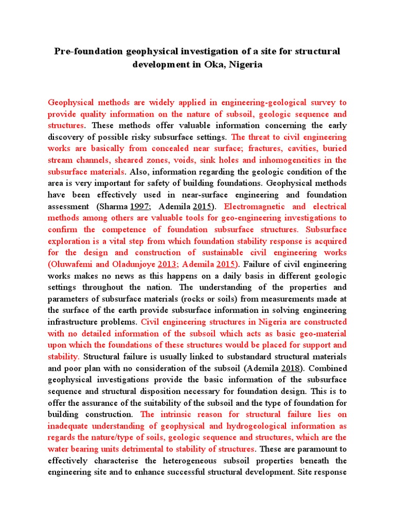 Geophysical Site Investigation for Foundations | PDF | Geophysics ...