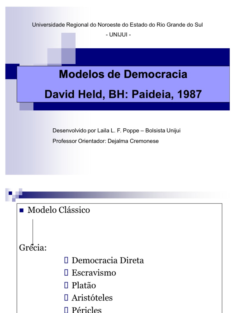Modelos de Democracia David Held | PDF | Max Weber | Estado