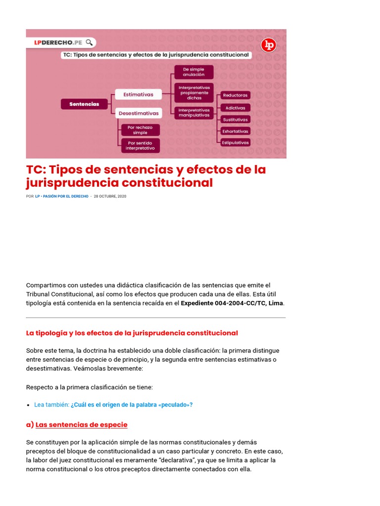 TC - Tipos de Sentencias y Efectos de La Jurisprudencia Constitucional ...