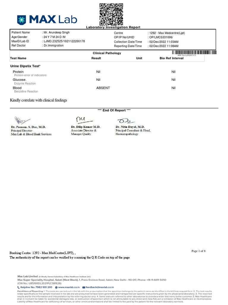 Kindly Correlate With Clinical Findings: Laboratory Investigation ...