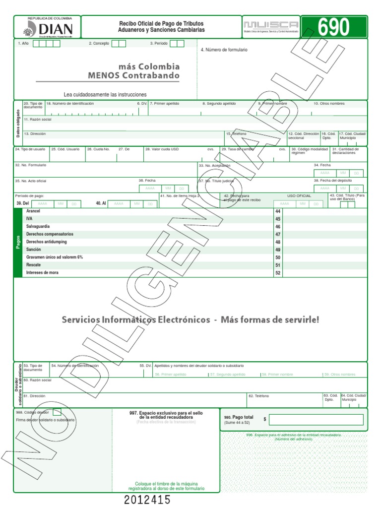 Formulario 690 | PDF | aduana | Impuestos