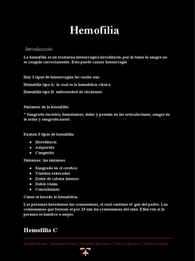 Hemofilia | PDF | Hemofilia | Coagulación