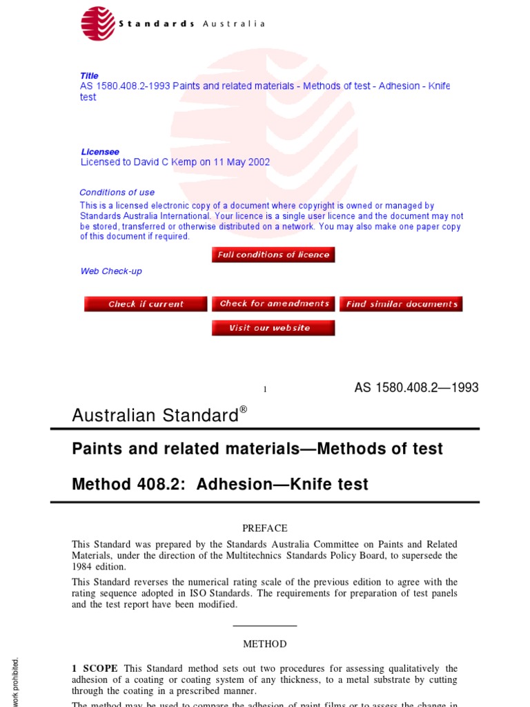 AS 1580.408.2-1993 Paints and Related Materials - Methods of Test ...