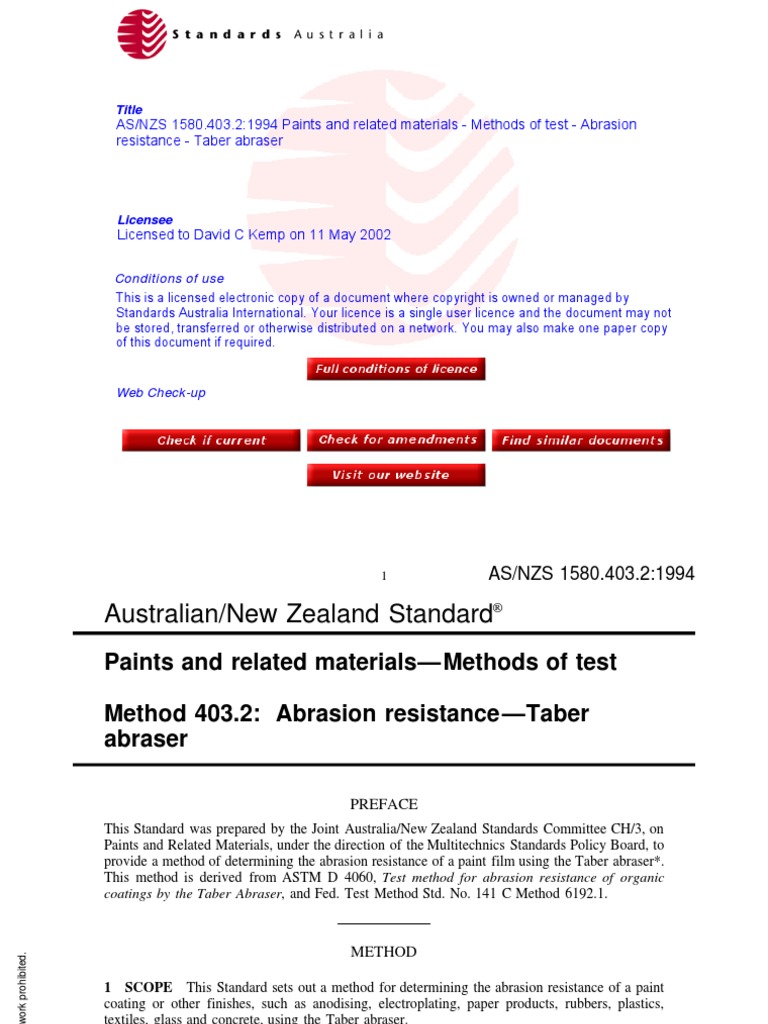 AS NZS 1580.403.2-1994 Paints and Related Materials - Methods of Test ...