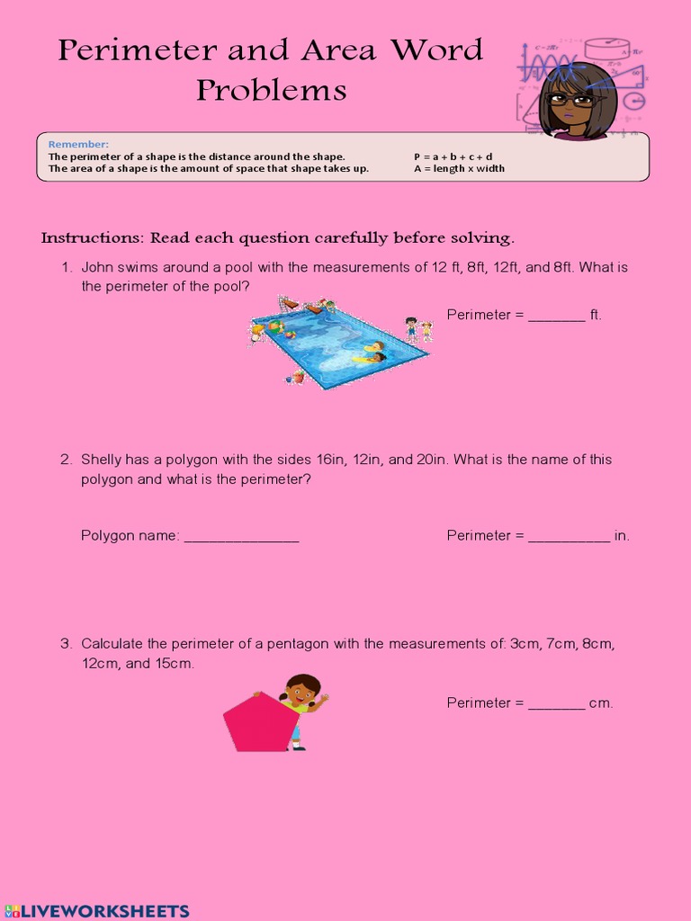 Area & Perimeter Word Problem L8 | PDF