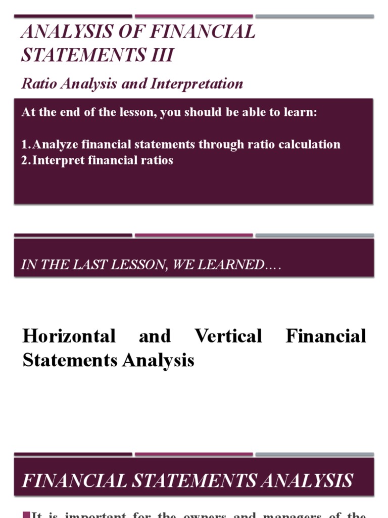 Ratio Analysis and Interpretation 8 | PDF | Revenue | Equity (Finance)