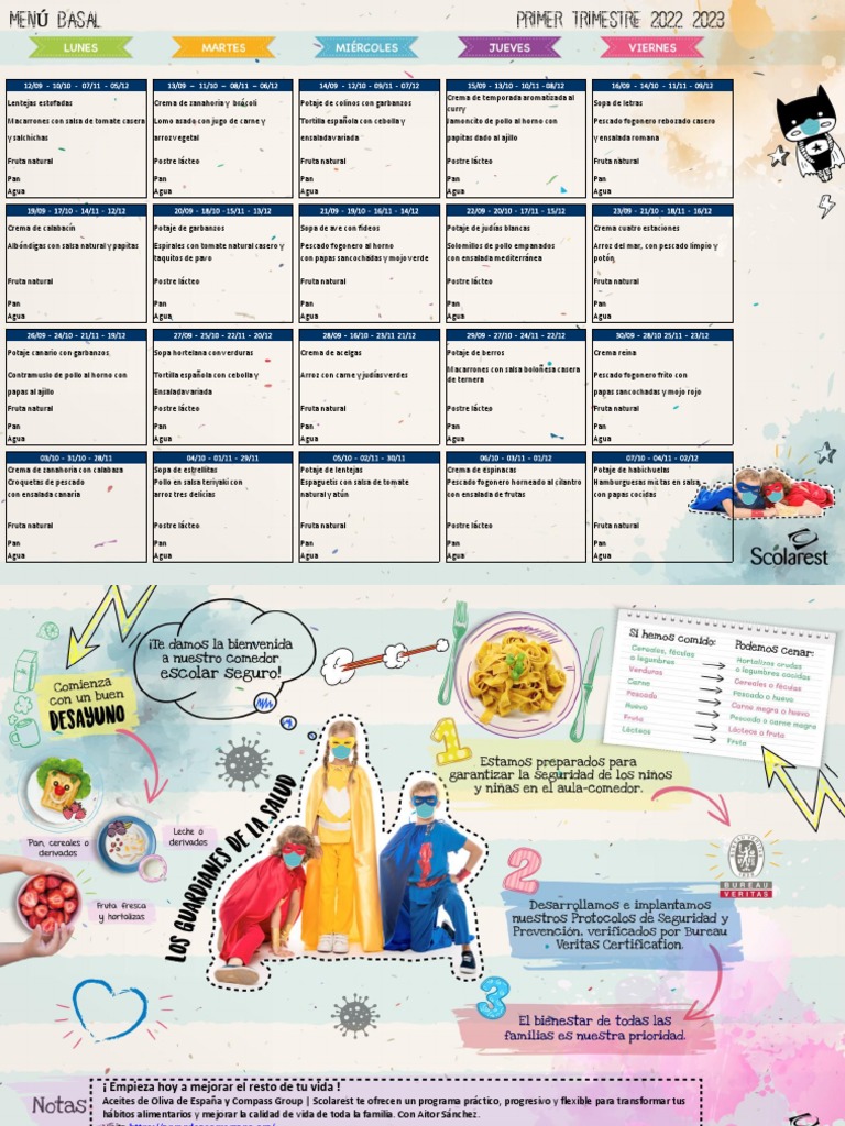 Scolarest Menu Basal Primer Trimestre Cocina Central 2022 23 1 1 | PDF ...