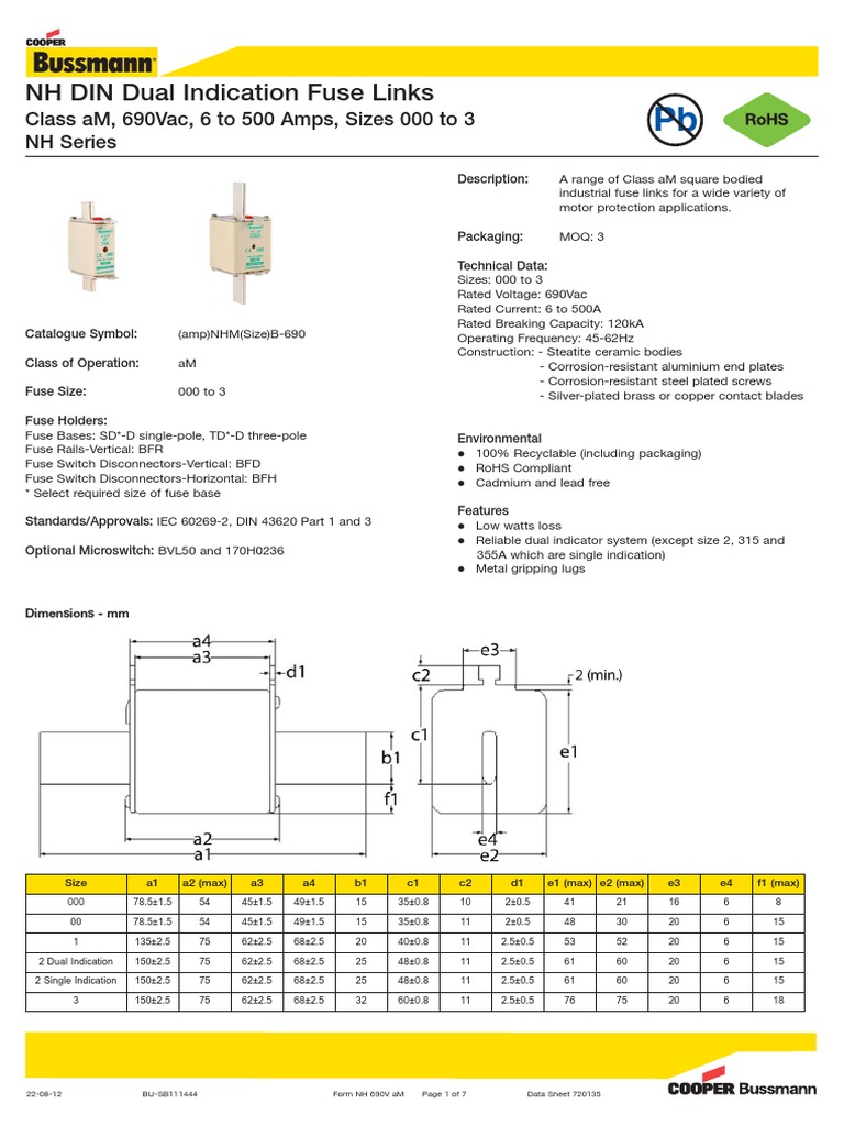 Fuse Link | PDF | Fuse (Electrical) | Electrical Components