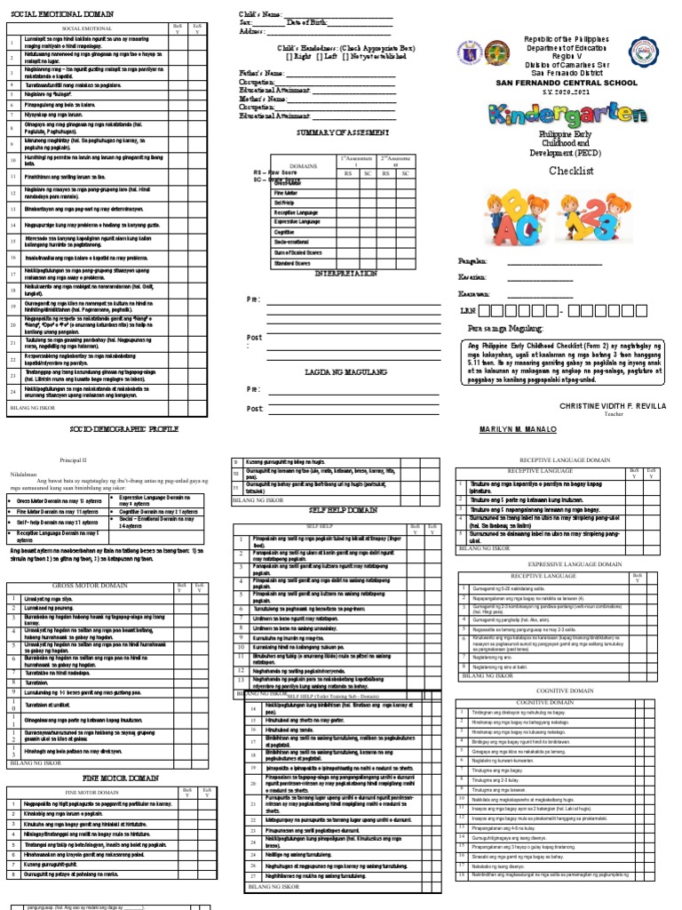 Checklist: Philippine Early Childhood and Development (PECD) | PDF