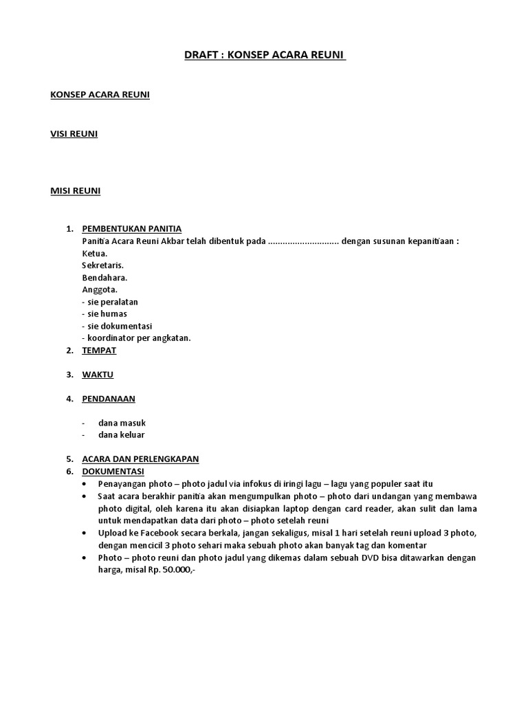 DRAFT_Konsep_Acara_Reuni_Akbar | PDF