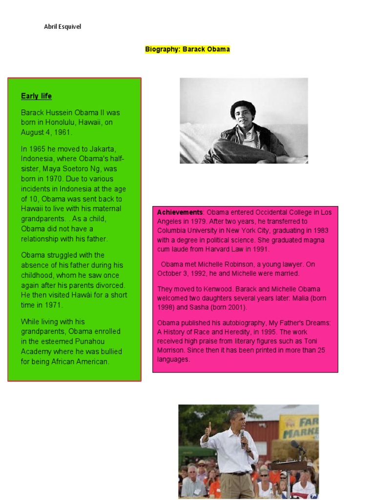 Barack Obama Biography: Early Life, Education, and Political Career ... Barack Obama Biography: Early Life, Education, and Political Career ...