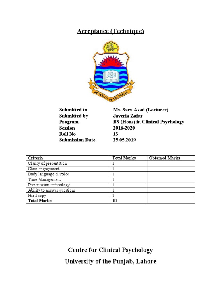 Acceptance | Download Free PDF | Thought | Behavioural Sciences