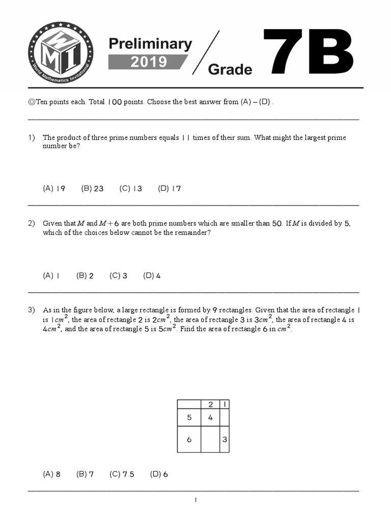 Grade 7 Mathematics Questions and Answers | PDF | Mathematics ...