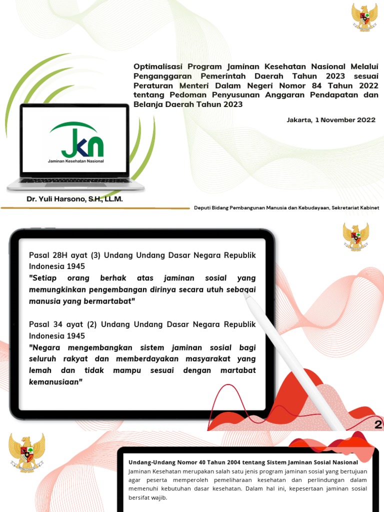 Paparan Deputi PMK - Optimalisasi Program JKN | PDF