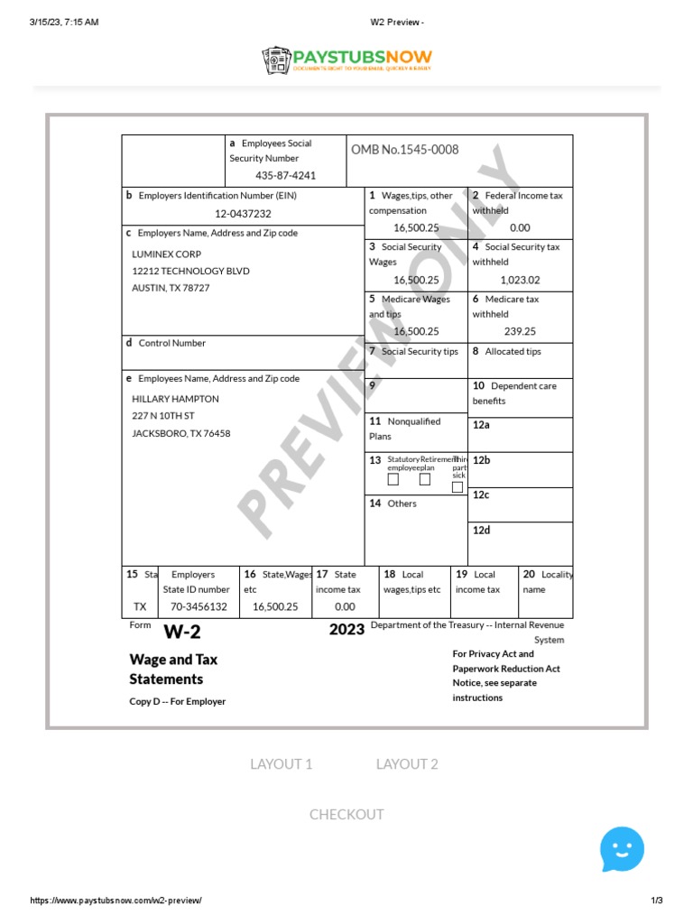 W2 Preview title | PDF | Social Security (United States) | Irs Tax Forms
