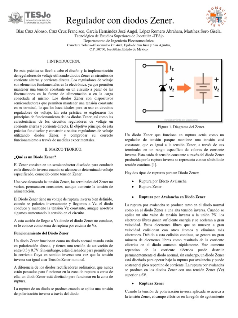 Diseño y aplicaciones de reguladores de voltaje utilizando diodos Zener | PDF | Diodo | Rectificador