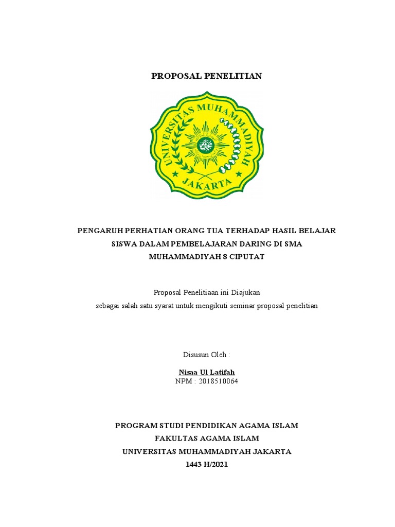 Proposal Nisa Bab 1-3 | PDF