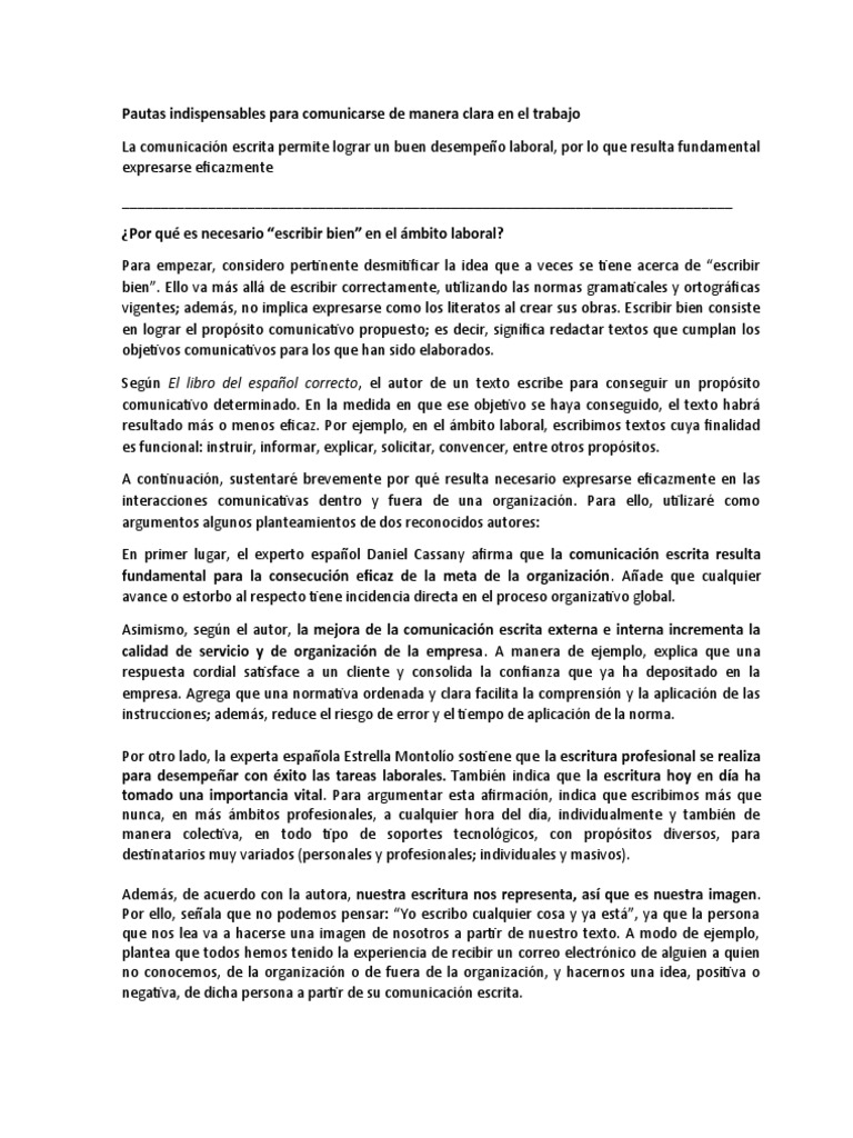 Pautas Indispensables para Comunicarse de Manera Clara en El Trabajo ...