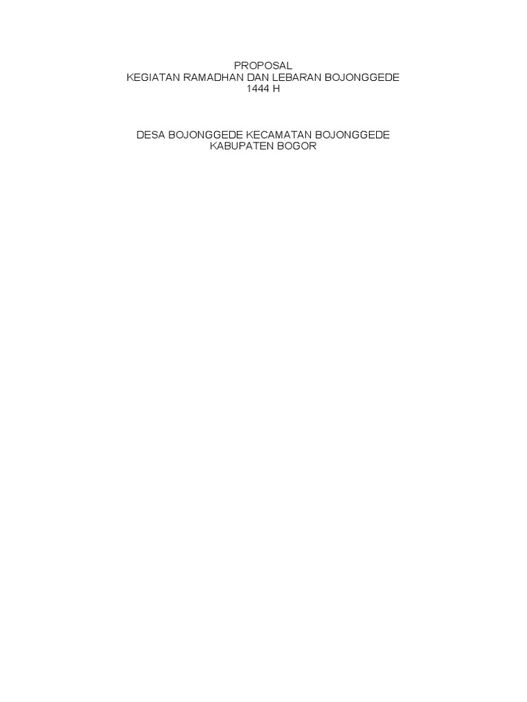 Proposal Ramadhan | PDF
