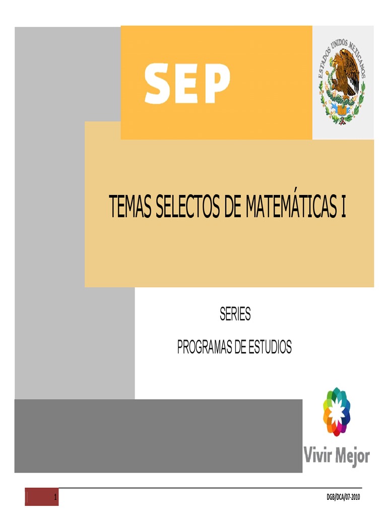 Temas Selectos de Matemáticas I | PDF | Ecuaciones | Álgebra