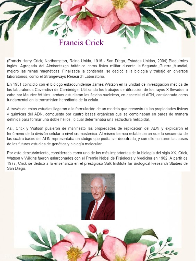 Biografia | PDF | Francis Crick | Biología