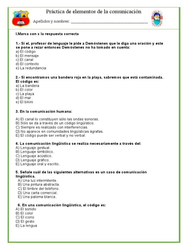 Elementos de La comunicación-GUIA | PDF | Comunicación | Comunicación ...